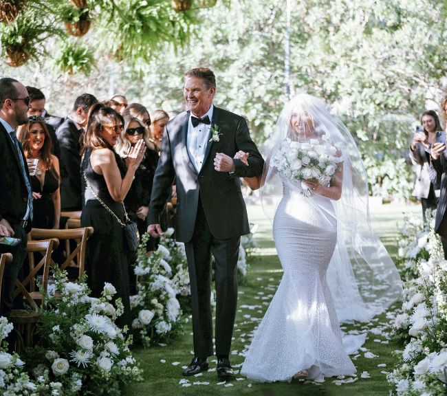 AT HER FAIRYTALE WEDDING TAYLOR HASSELHOFF MAKES HER FAMOUS DAD DAVID ...