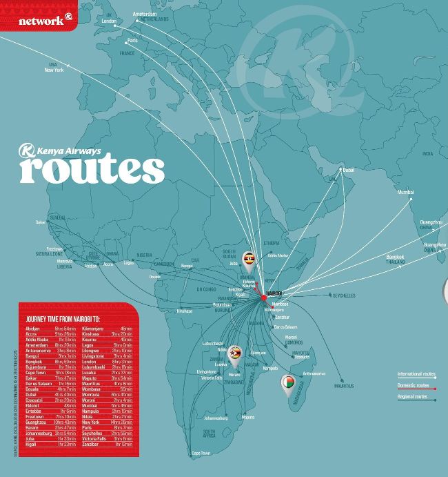 routes | MSAFIRI – Kenya Airways Inflight Dec 2025 - Jan 2026