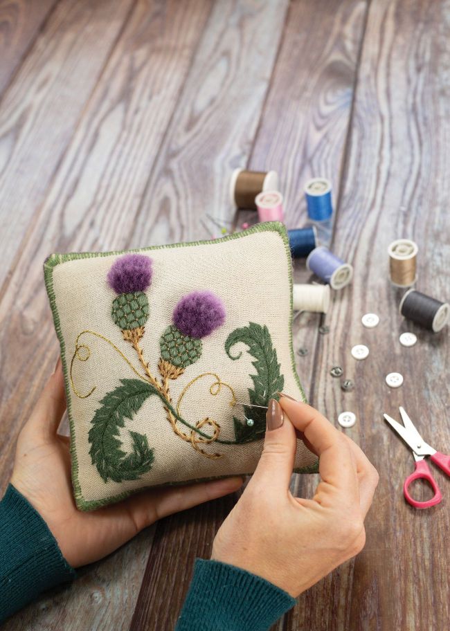 Crewel Cushion | Stitch magazine Dec/Jan 25/26